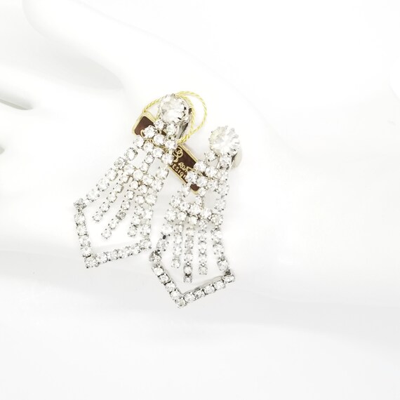 Vintage John Grant, Long Dangle Rhinestone Earrings, … - Gem