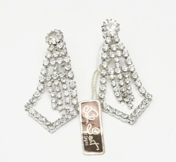 Vintage John Grant, Long Dangle Rhinestone Earrings, … - Gem