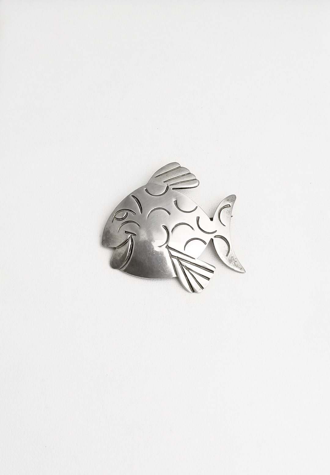 Vintage Sterling Silver Smiley Fish Brooch - 1970s Mexican Pendant - Etsy