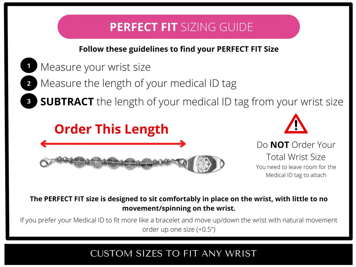 Medical Alert Bracelet, STRETCH Interchangeable Medical ID Replacement ...
