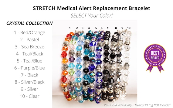 Medical Alert Bracelet Replacement STRETCH Beaded - Etsy