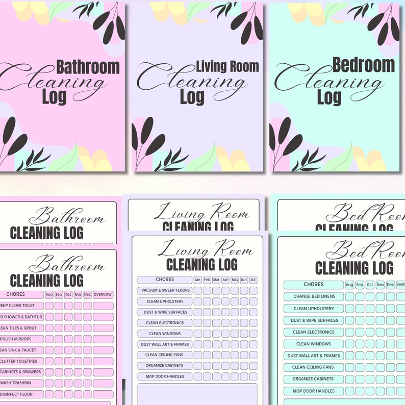 ADHD Cleaning Planner Bundle, Printable, Editable Canva Template, Daily ...