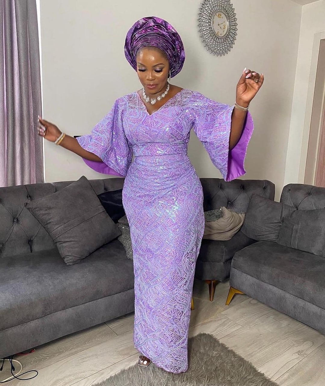 Elegant African Lace Wedding Gown, Cultural Dress - Etsy