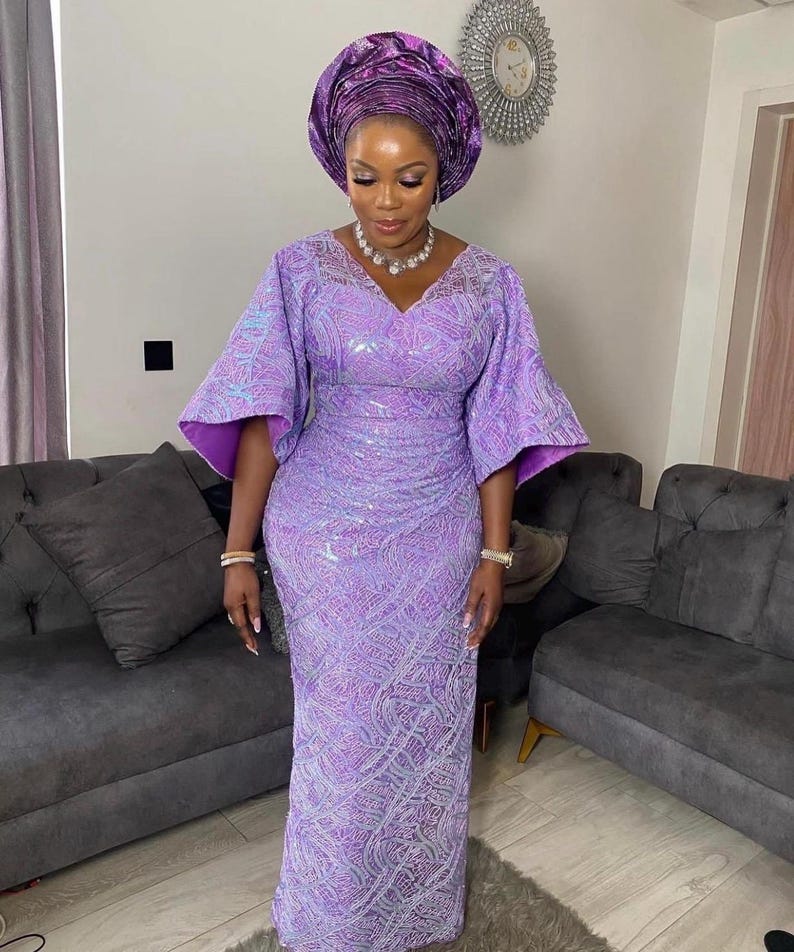 Elegant African Lace Wedding Gown, Cultural Dress - Etsy