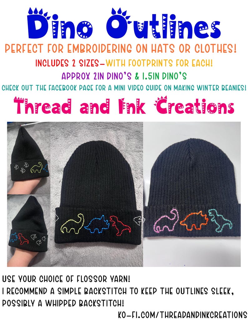 Dino Outline - Hand Embroidery Pattern - Etsy