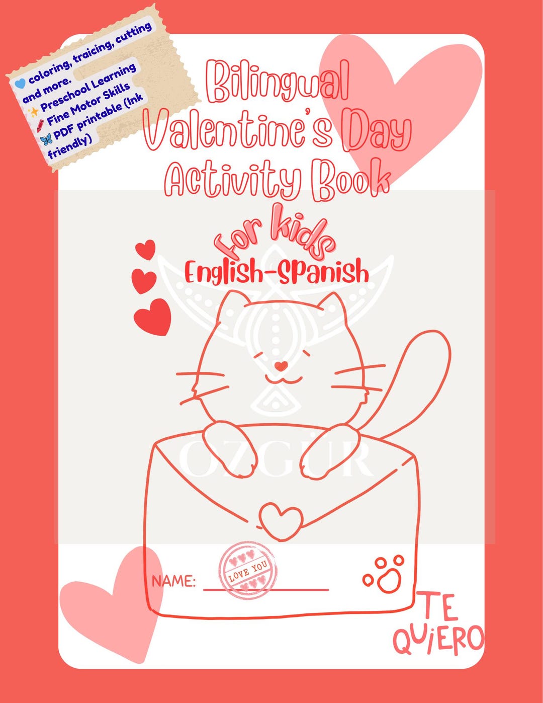 Bilingual Valentine's Day Activity Book-toddlers 2-5 Years Old (spanish ...