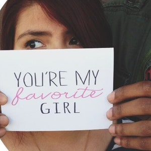 My Girl Card "you're My Favorite Girl" I Love You Card. Greeting Card ...