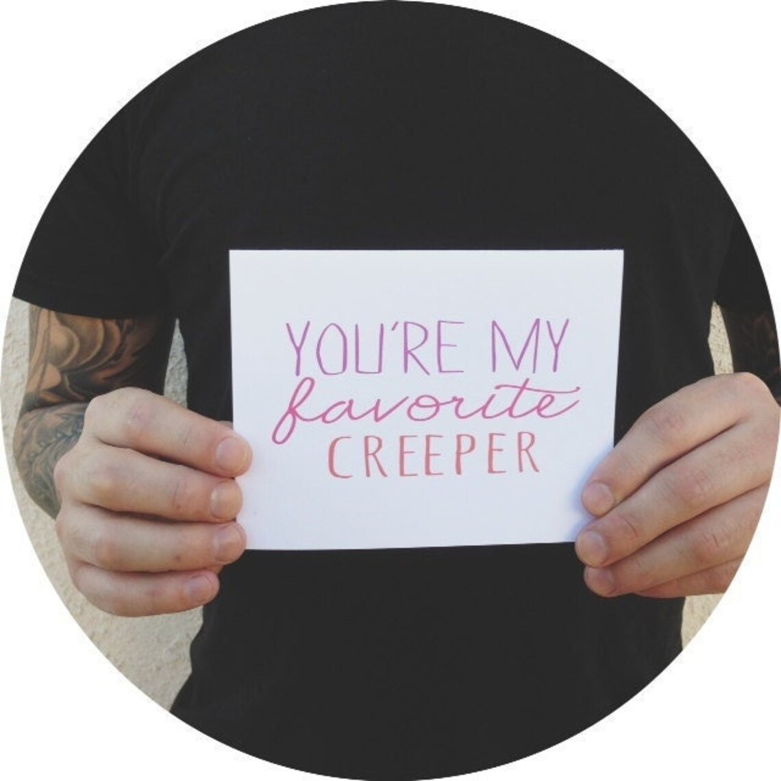 Valentine's Day Card You're My Favorite Creeper - Etsy