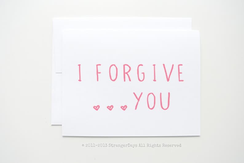 I Forgive You. Greeting Card. Sorry Card. - Etsy