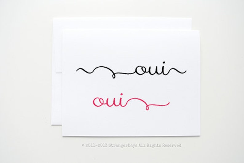 French Card " Oui Oui " France. French Culture. Greeting Card Handmade ...
