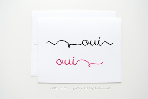 French Card Oui Oui France. French Culture. Greeting Card Handmade by ...