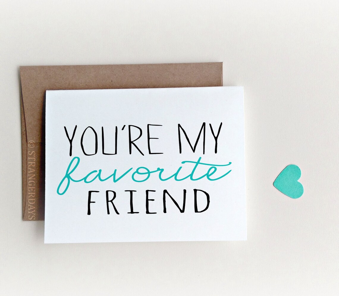 Friendship Card you're My Favorite Friend Best Friend Card. Greeting ...