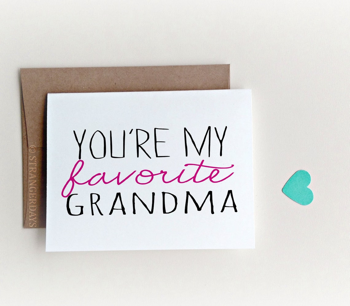 Grandma Card you're My Favorite Grandma - Etsy