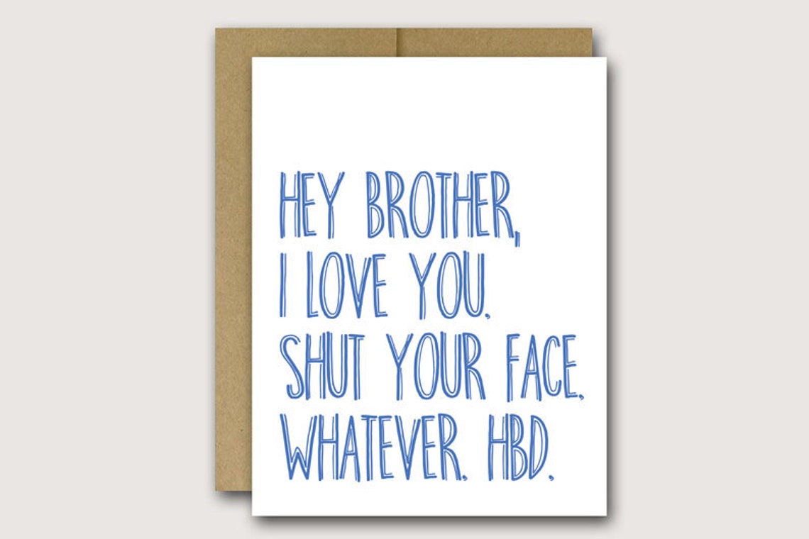 Funny Birthday Card for Brother HBD Brother Birthday Funny - Etsy