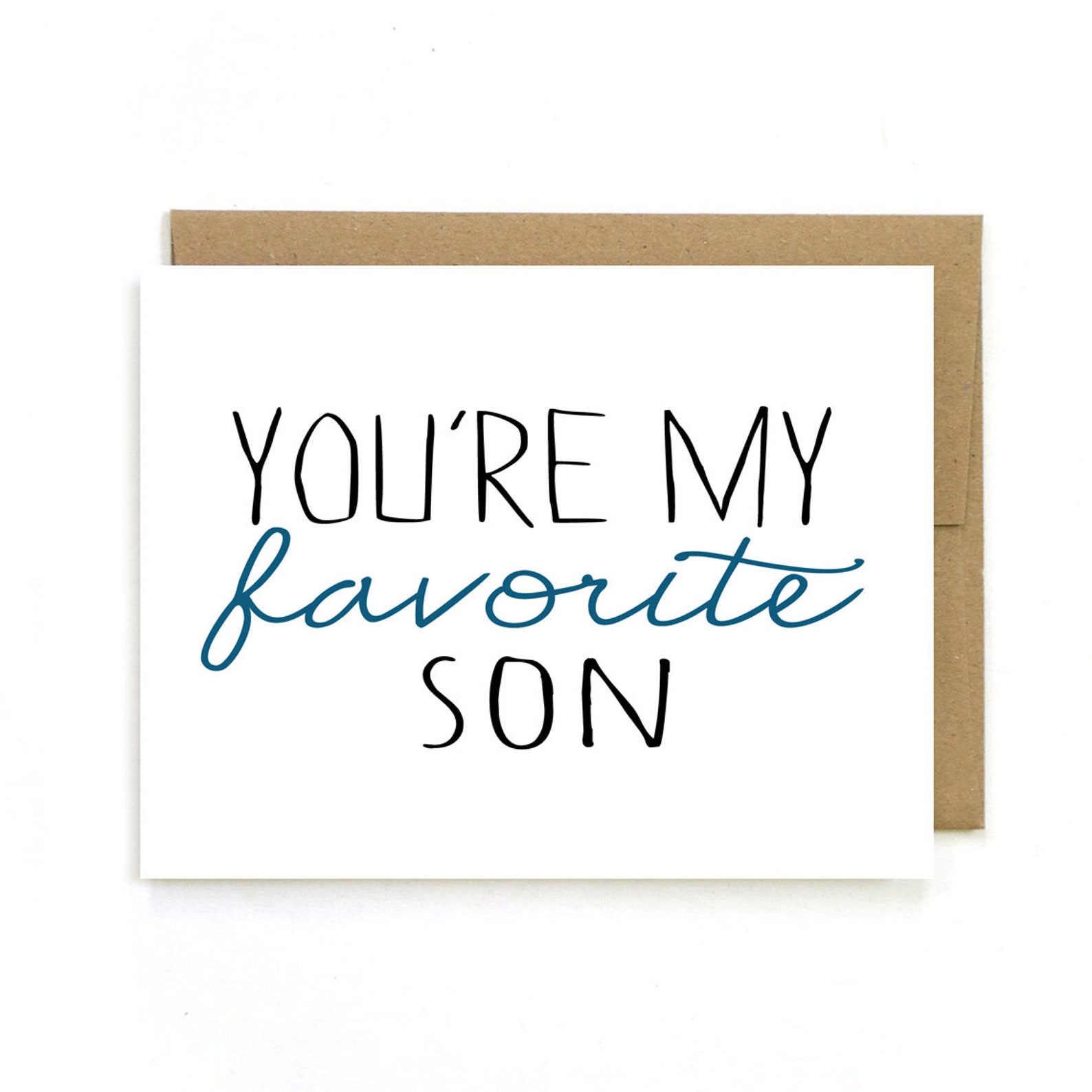 Son Card "you're My Favorite Son" Card for Little Boy. Family. Greeting ...