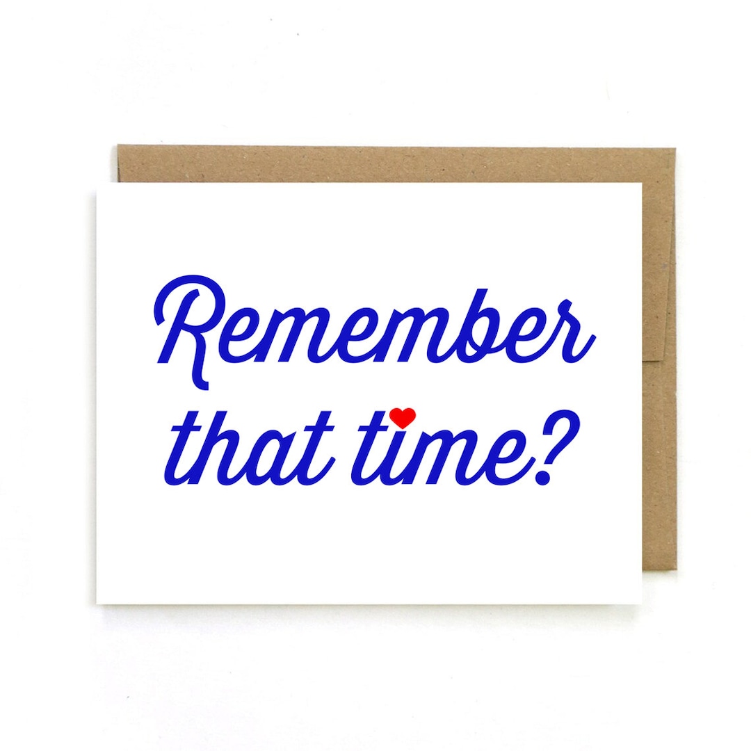 Grußkarte " Remember That Time " Thinking of you. Jubiläumskarte. - Etsy.de