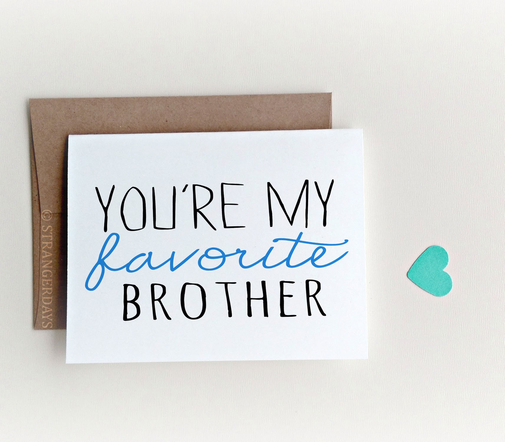 Brother Card you're My Favorite Brother Card - Etsy