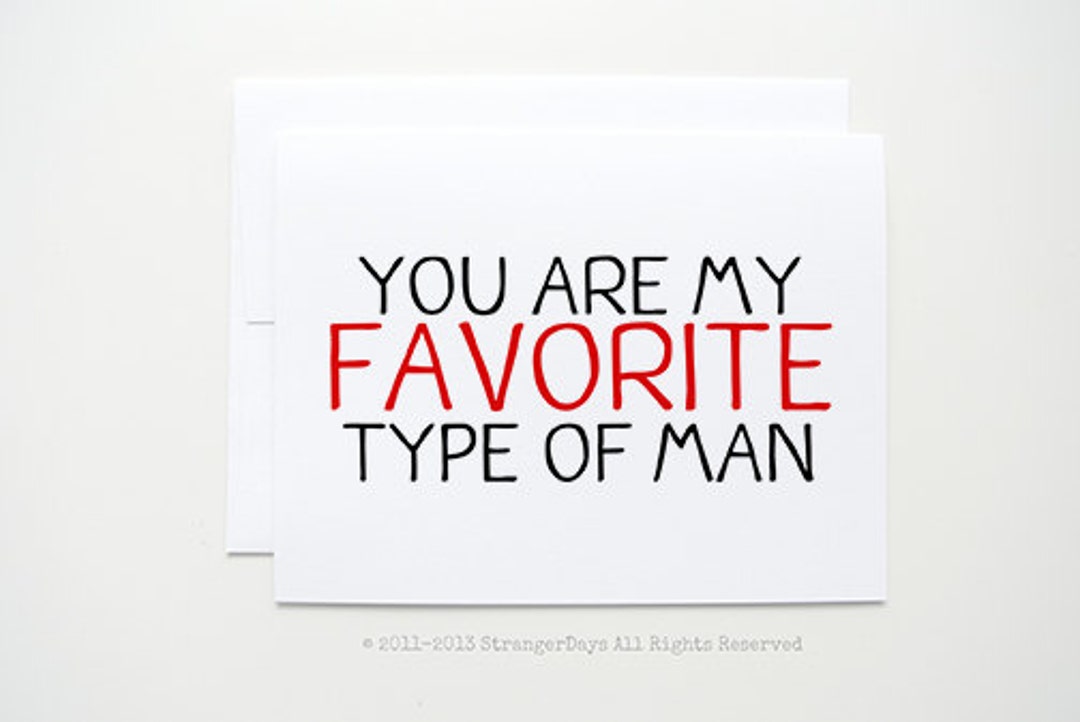 Thinking of You Card " Favorite Type of Man " Greeting Card. Boyfriend ...