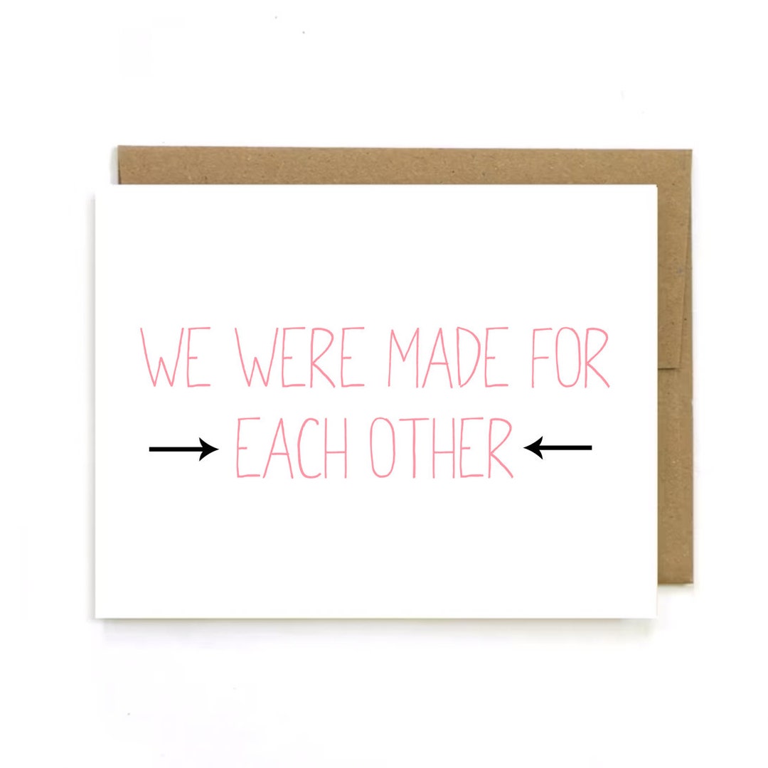 Anniversary Card "we Were Made for Each Other" I Love You Card ...