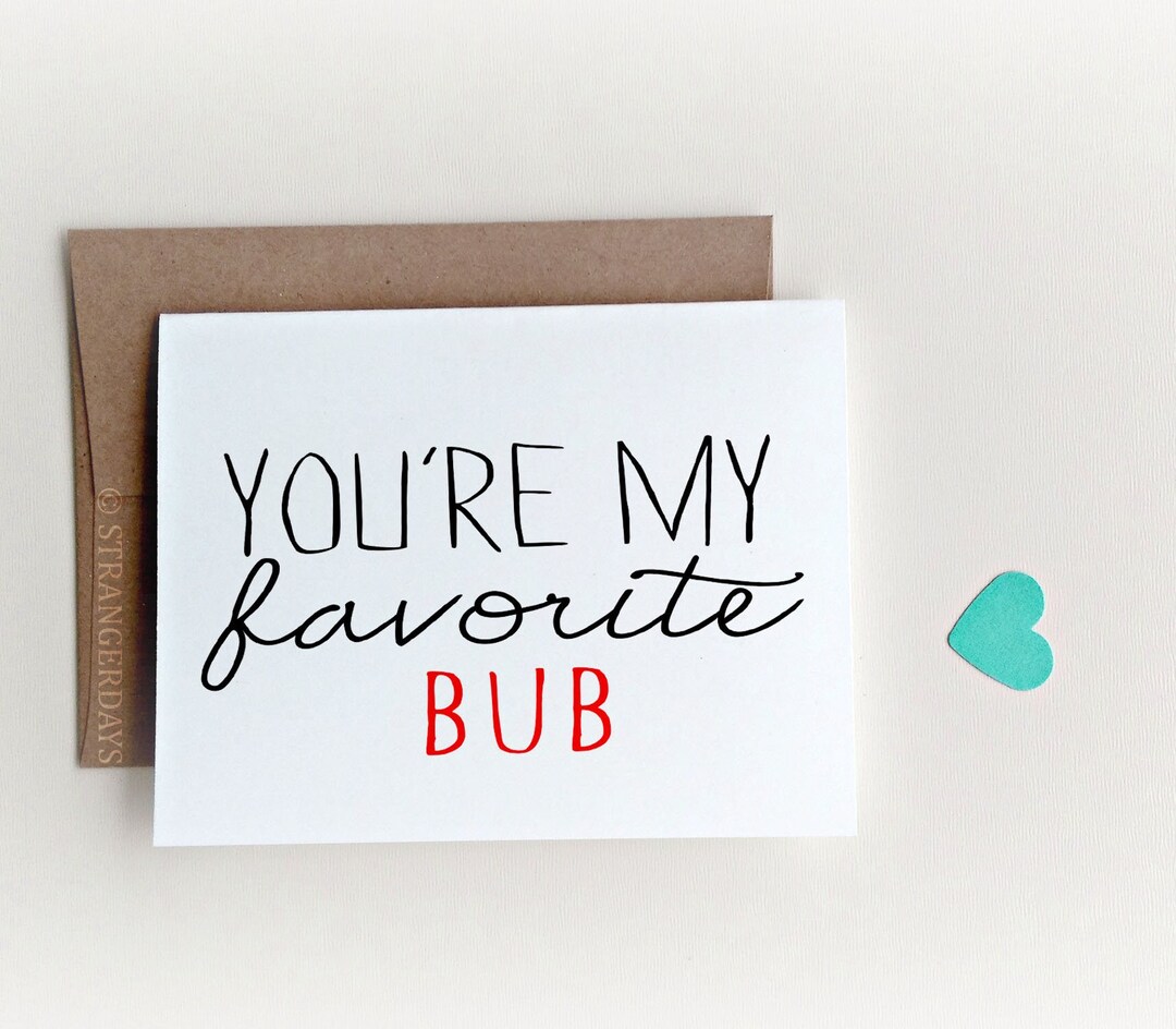 Bub Card You're My Favorite Bub Greeting - Etsy