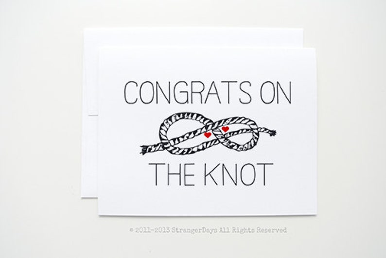 Tying the Knot. Wedding Congrats Card " Congrats on the Knot " - Etsy