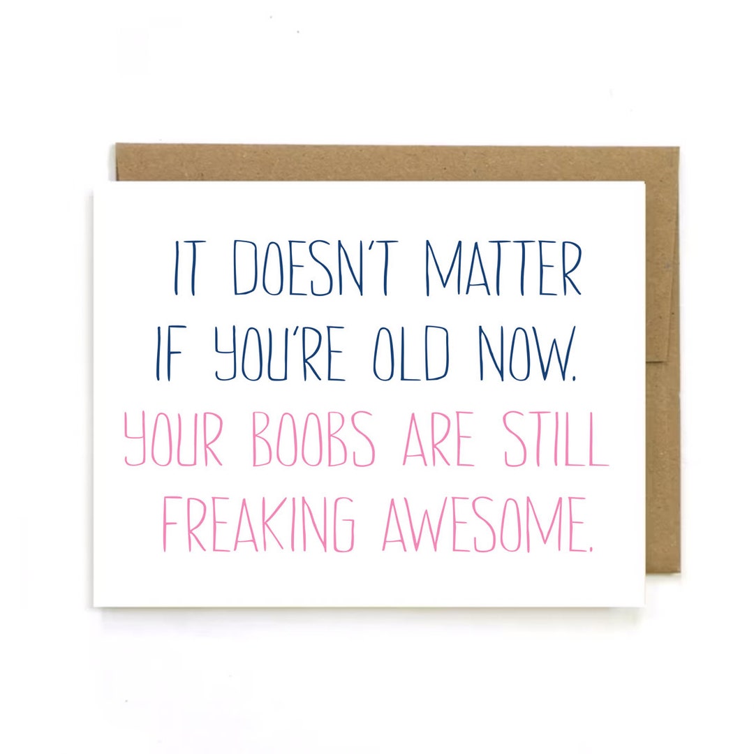 Boob Card, You're Awesome Card, Happy Birthday Card, Funny Birthday ...