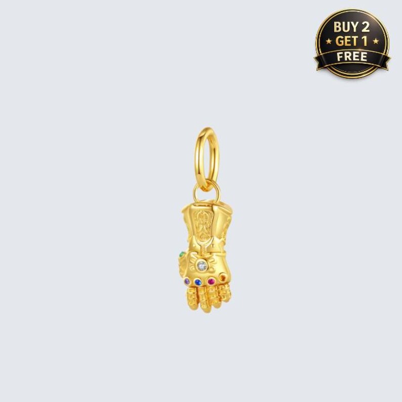 Gold Plated Avengers Infinity Gauntlet, Silver Bracelet & Necklace ...