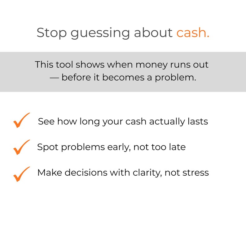 Buy Small Business Cash Flow Spreadsheet – 6 Month Runway Calculator ...