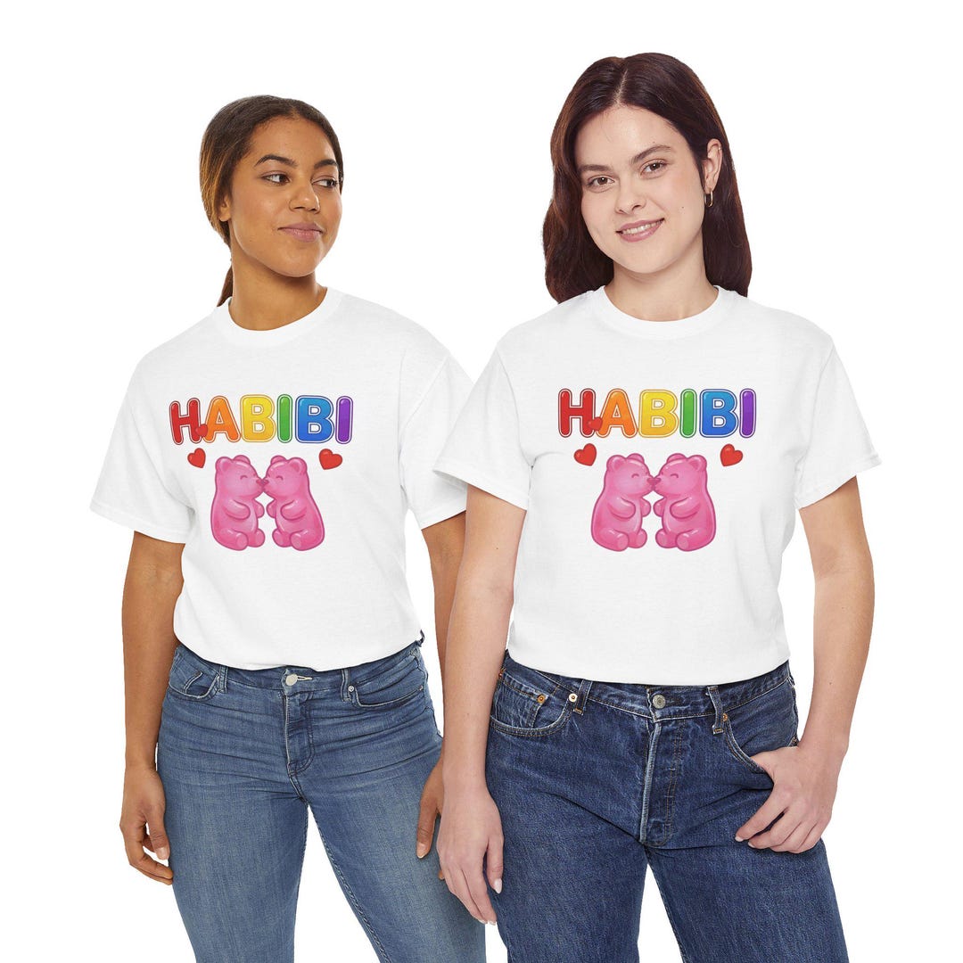 Rainbow Habibi With Kissing Pink Gummy Bears T-shirt | LGBTQ Shirt - Etsy