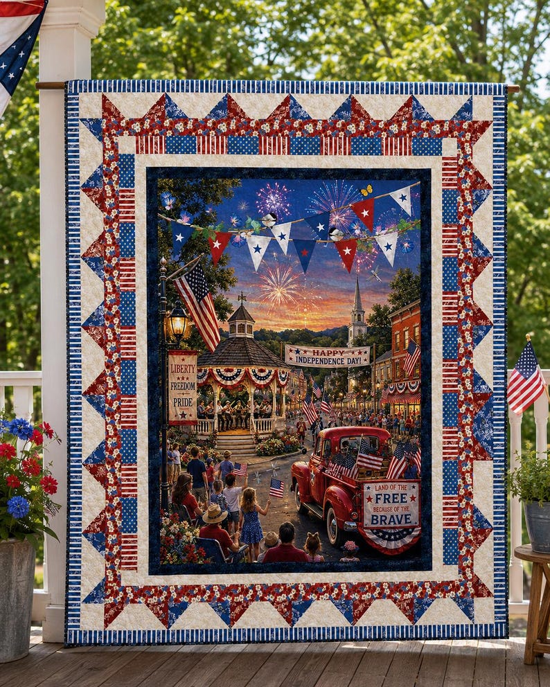Americana Panel Quilt Pattern – Patriotic Frame Design (PDF Pattern ...