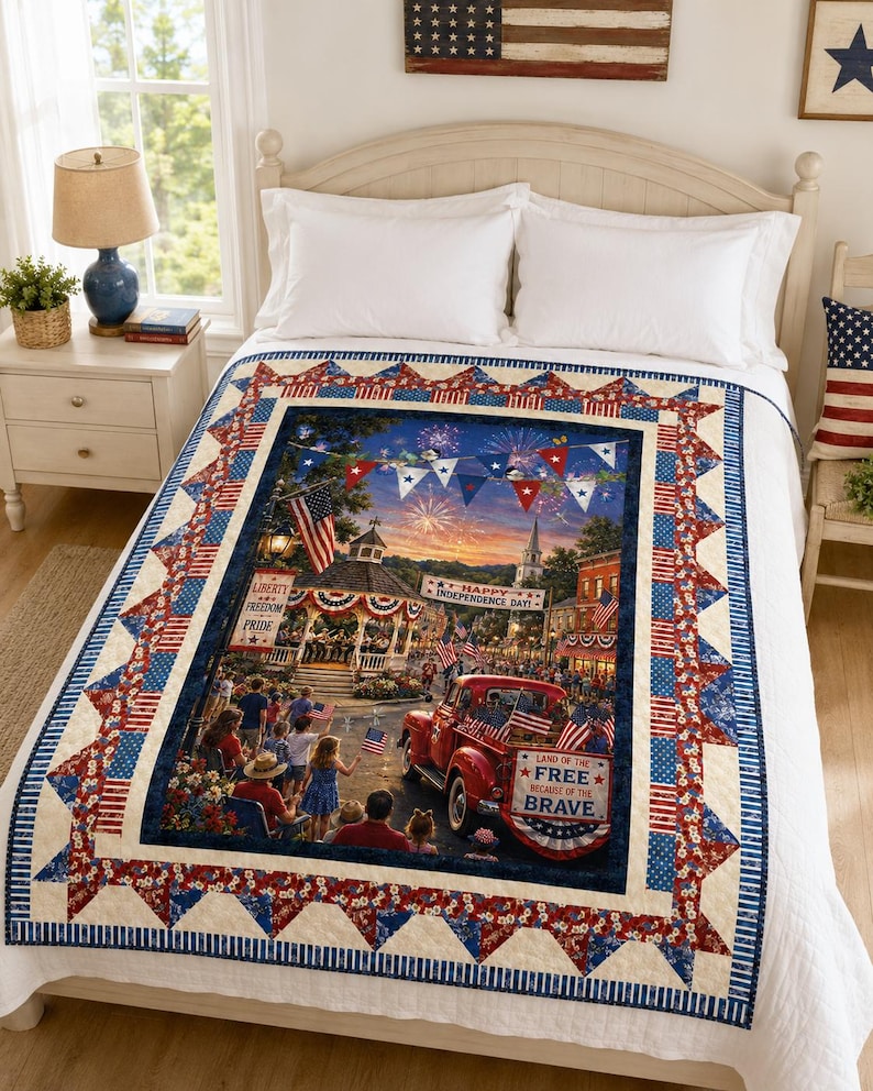 Americana Panel Quilt Pattern – Patriotic Frame Design (PDF Pattern ...