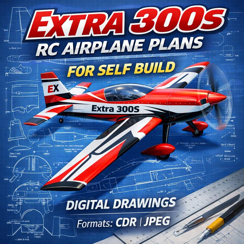 Plans Airplane Extra 300s Rc Cnc Laser Cut Files Dxf Svg Cdr Diy ...