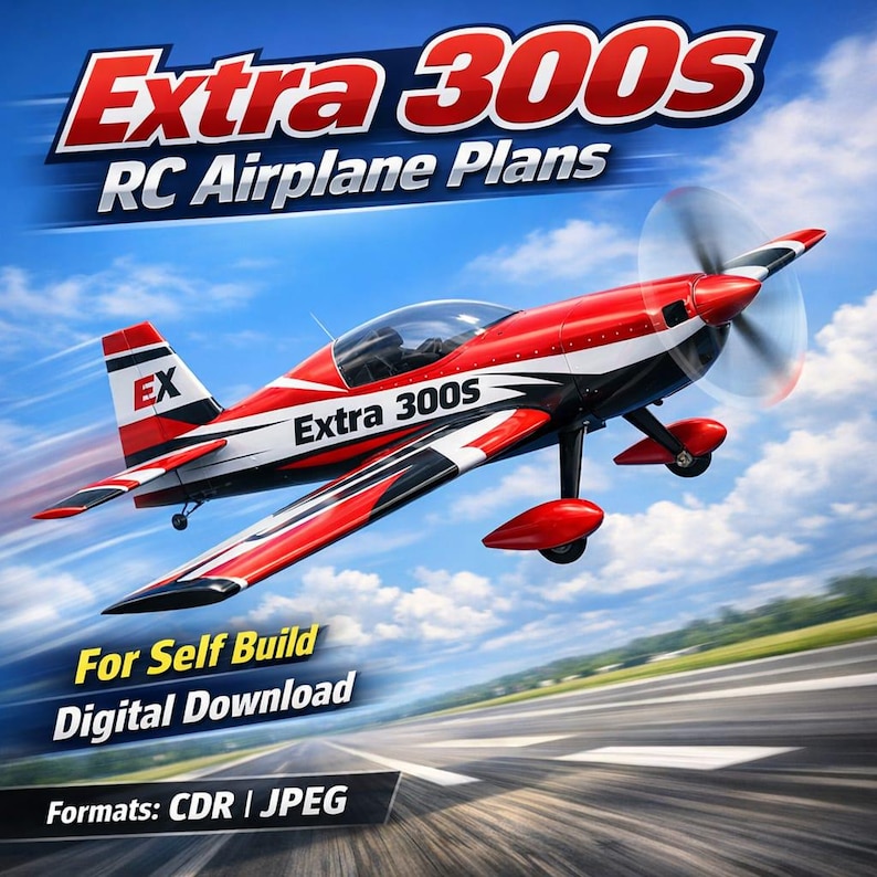 Plans Airplane Extra 300s Rc Cnc Laser Cut Files Dxf Svg Cdr Diy ...