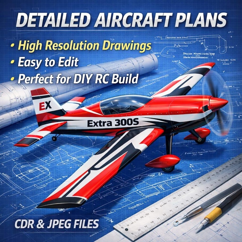 Plans Airplane Extra 300s Rc Cnc Laser Cut Files Dxf Svg Cdr Diy ...