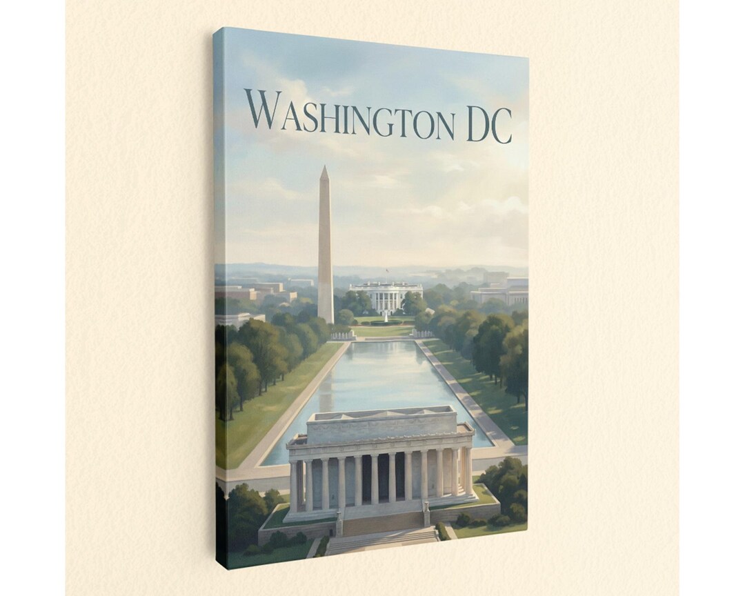Washington DC Canvas Print, Lincoln Memorial Wall Art - Capital City ...