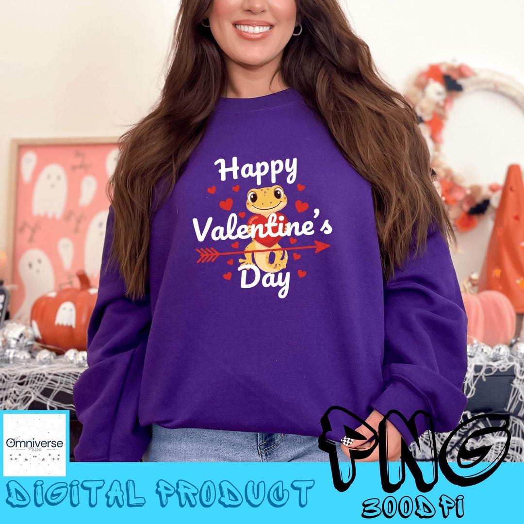 Gecko Valentine's Day PNG: Reptile Love Illustration (digital Download ...