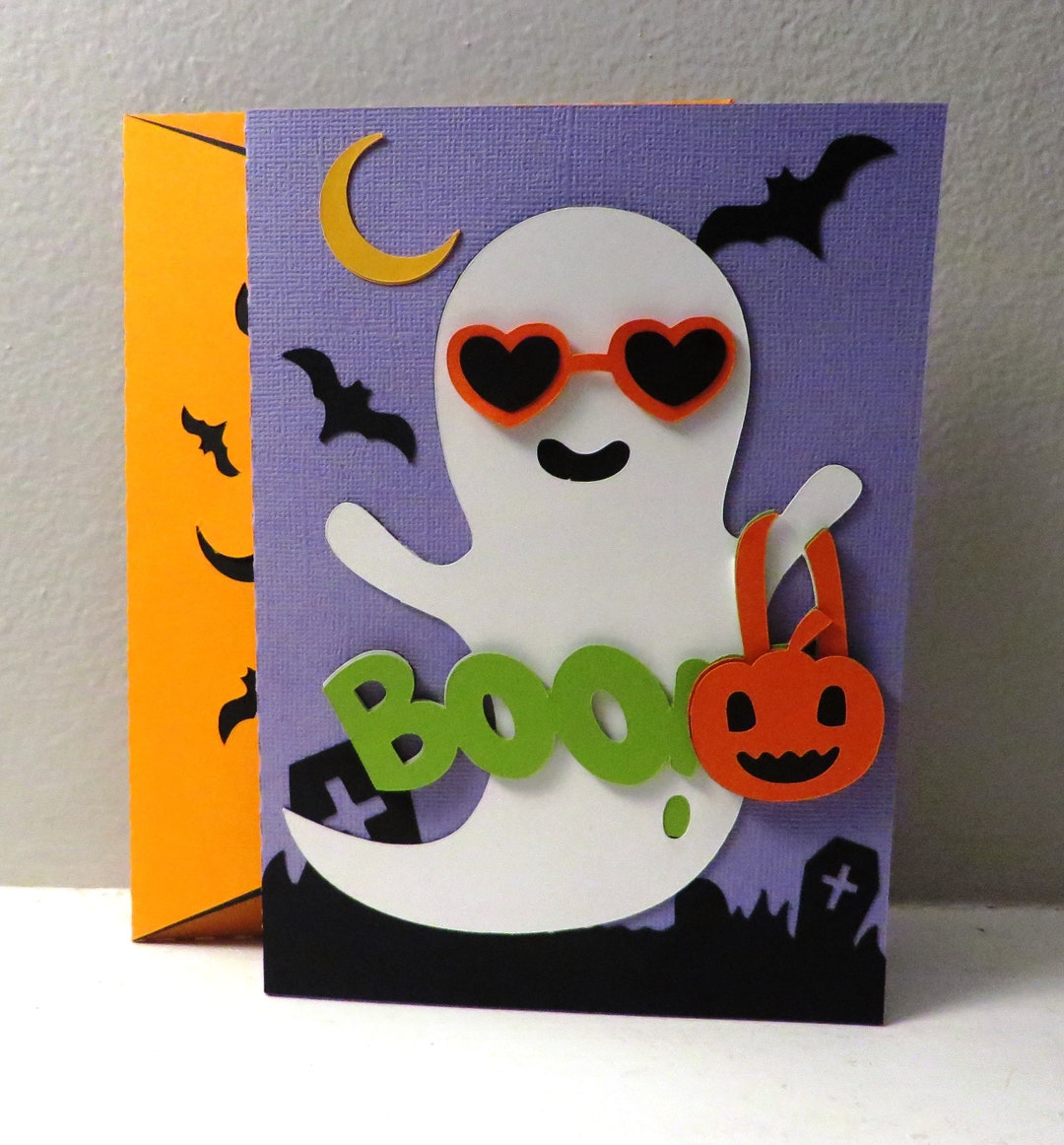 Layered Halloween Ghost Card. - Etsy