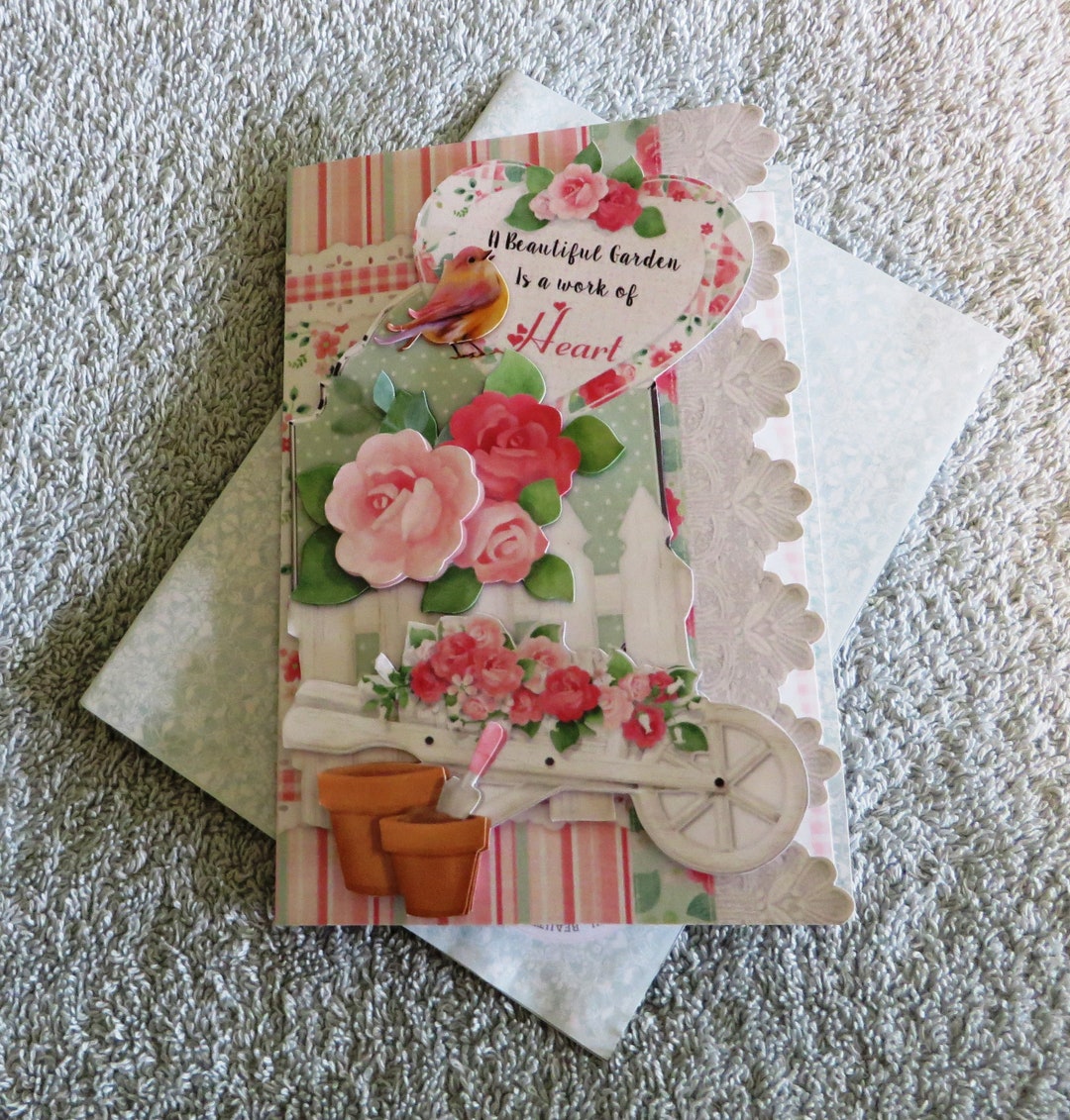 Garden Beautiful - Flowers, Birds, Butterflies Note Card. - Etsy