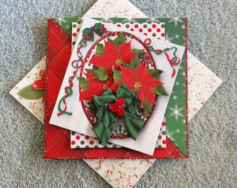 Handmade Christmas Multi Paper Layered 3D Card - Etsy