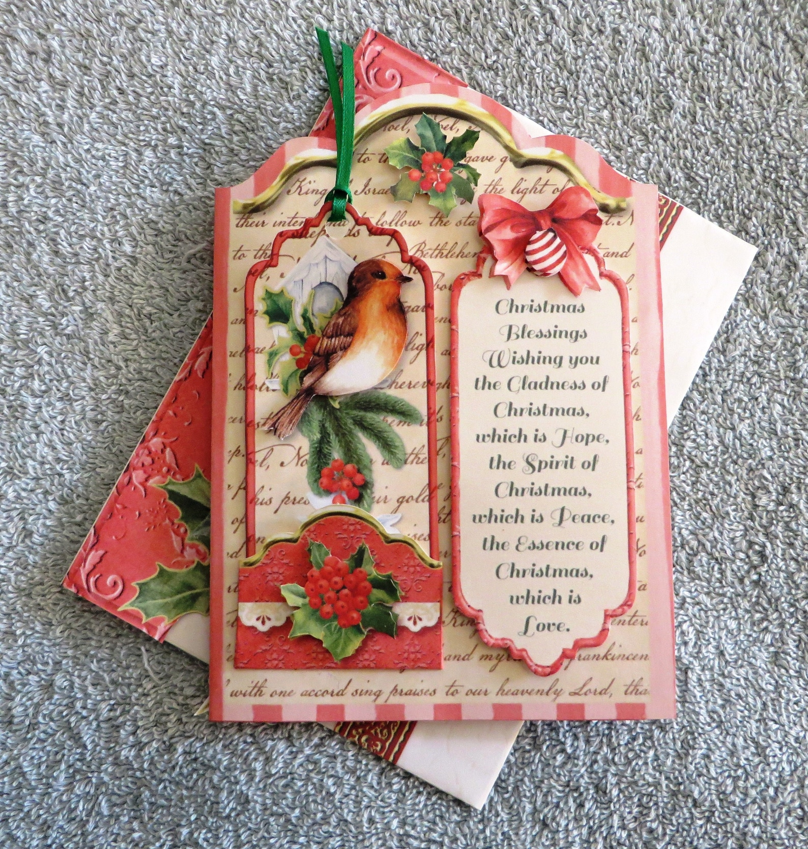Handmade Robin Christmas Wishes Card. - Etsy
