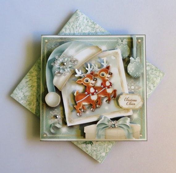 Christmas Winter Reindeer Card. - Etsy