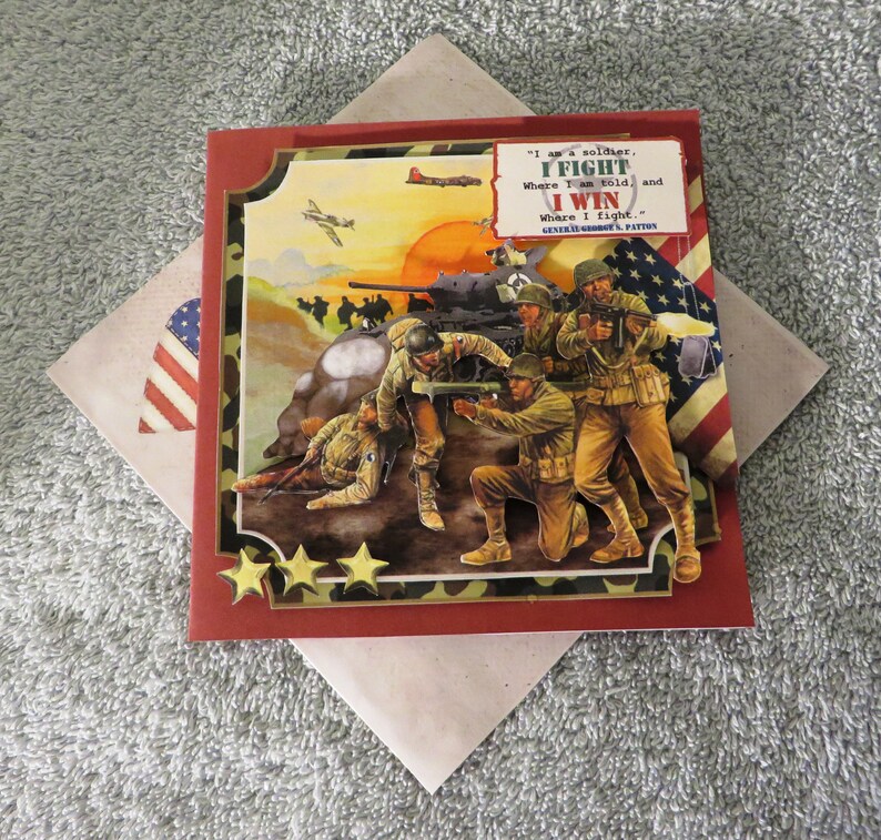 Handmade our Allies Tribute to WW2 Note Card. - Etsy