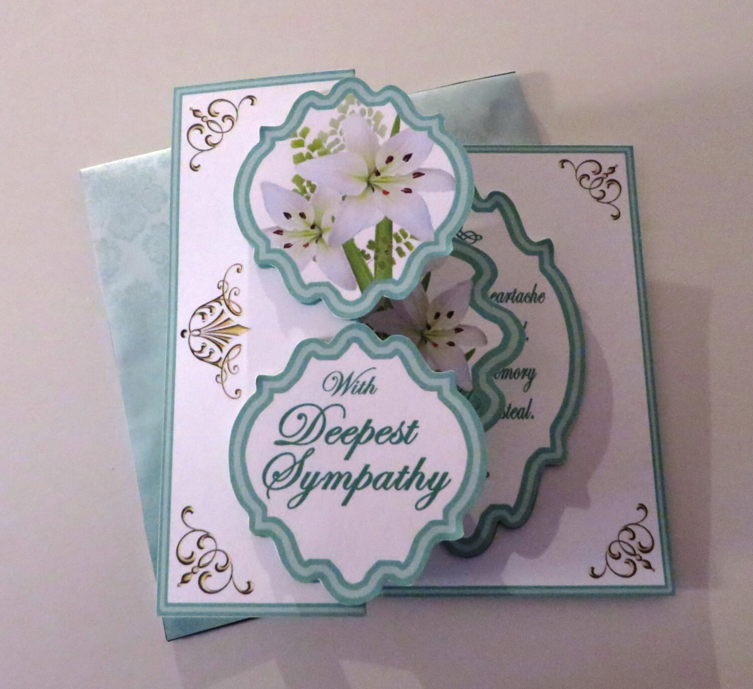 Deepest Sympathy Fold Back Card With Matching Insert and Envelop. - Etsy
