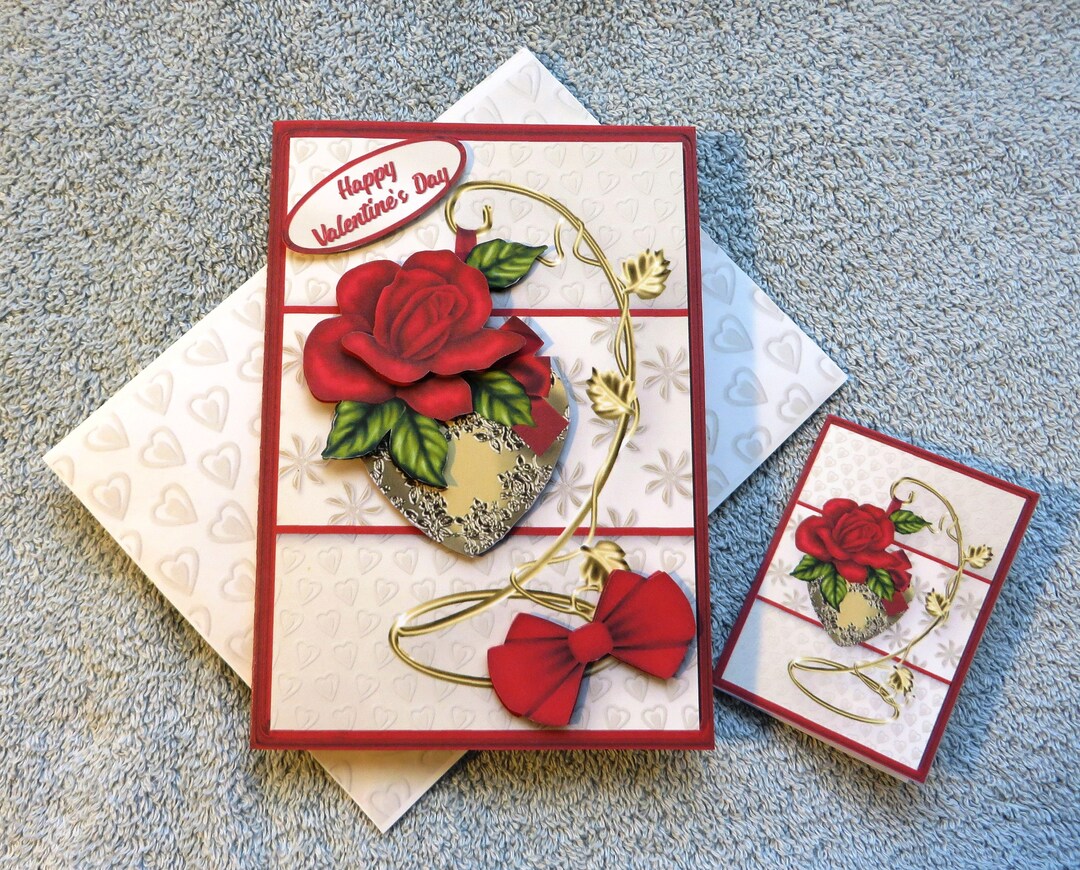 Handmade valentine Wishes Valentine's Day Card. - Etsy