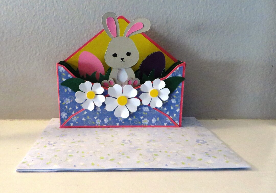 Bunny Envelope Easter Box Card. - Etsy