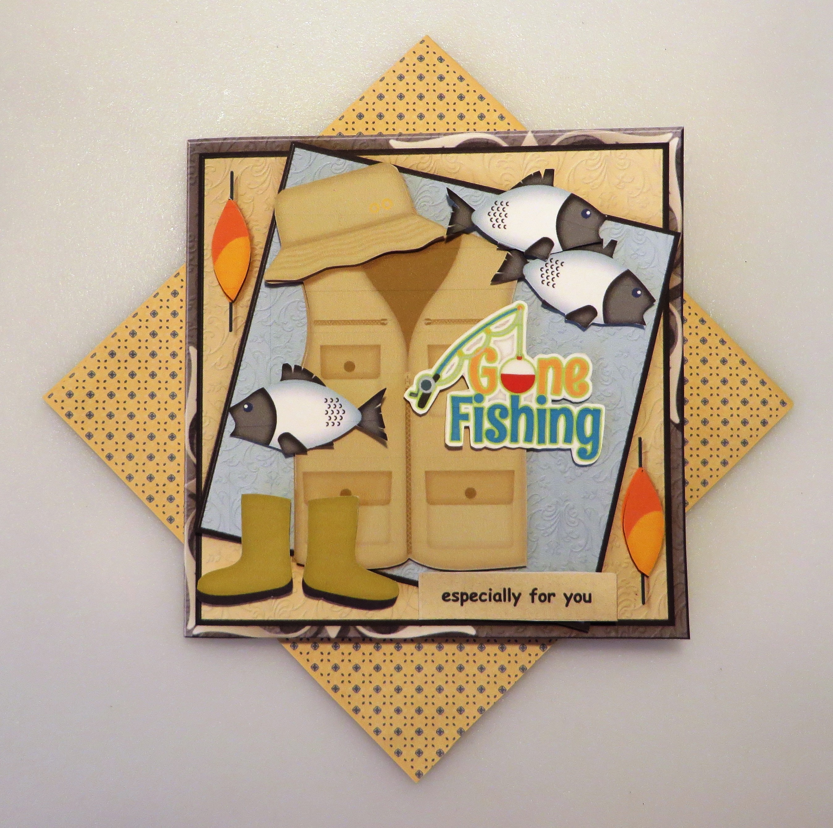 Male Gone Fishing Birthday Card. - Etsy