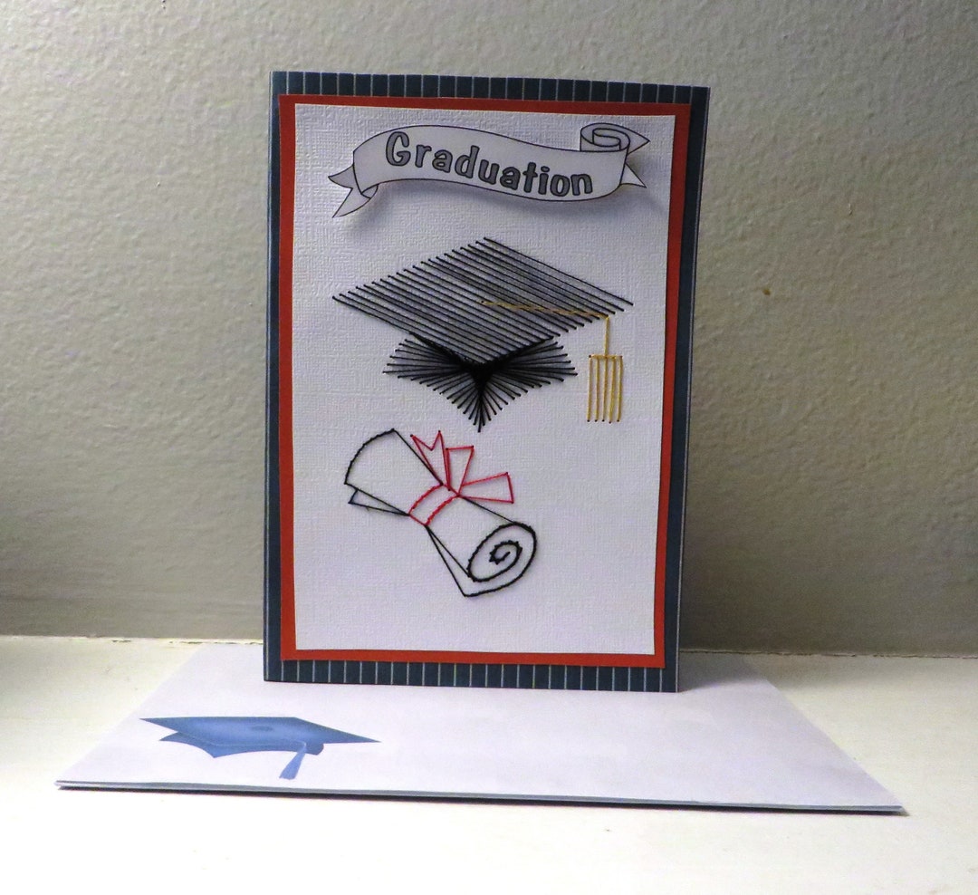 Stitched Graduation Card With Matching Envelope. - Etsy