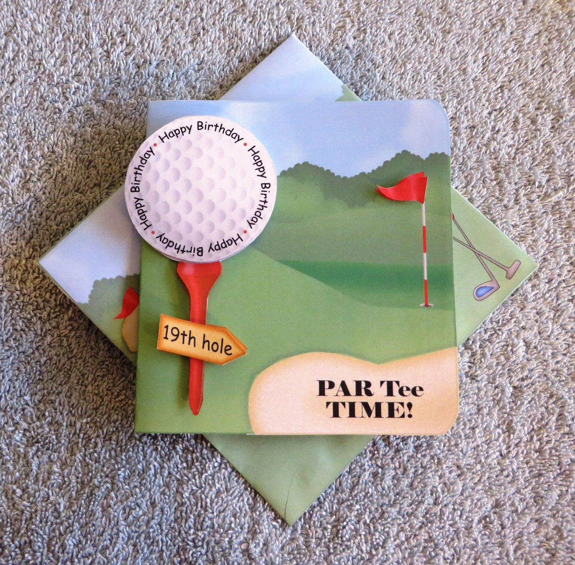 Golf Par Tee Time Birthday Card. - Etsy