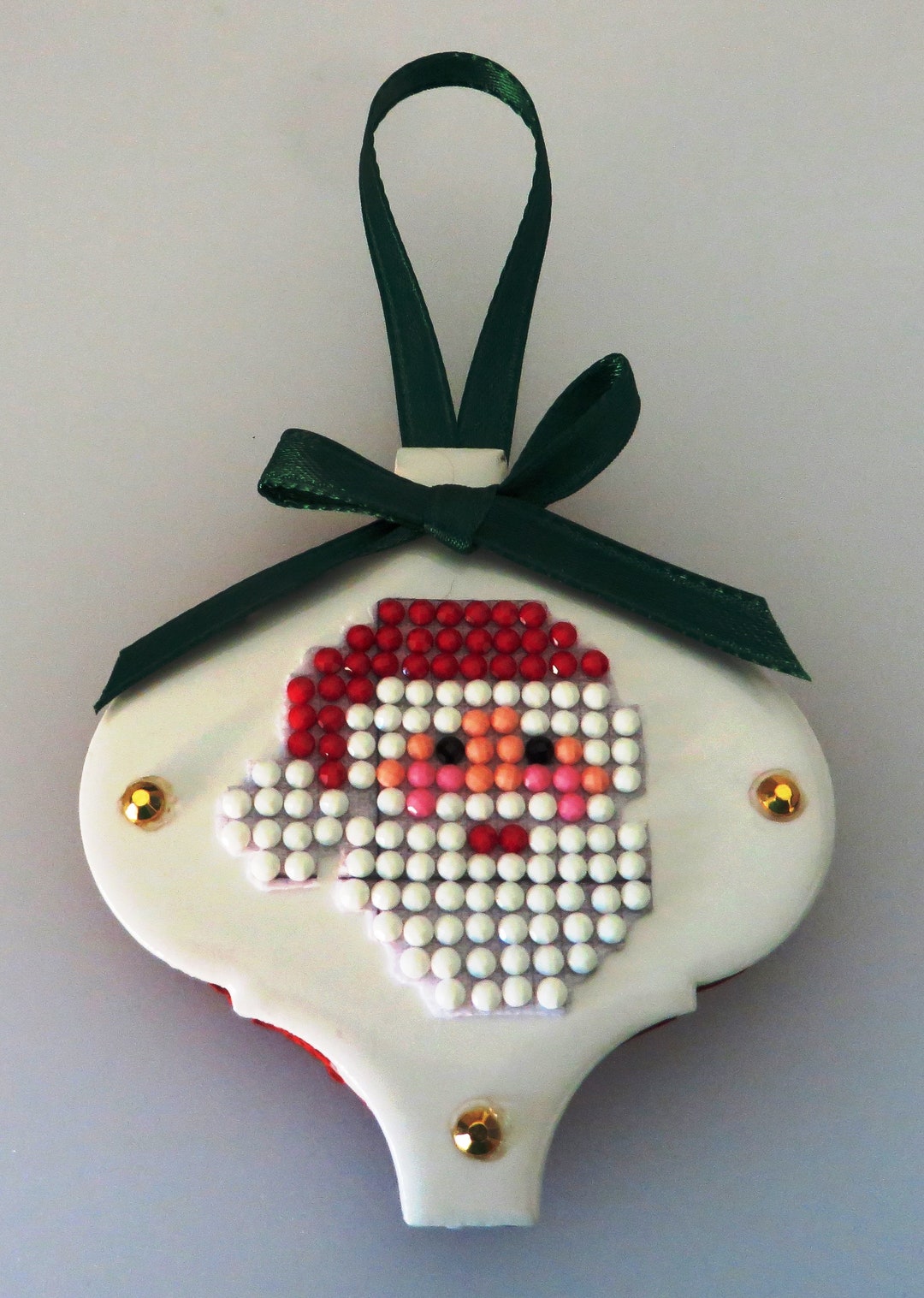Diamond Art Santa Ornament. - Etsy