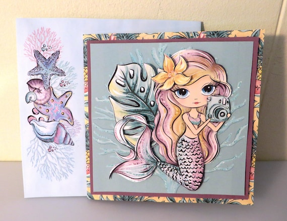 Mermaid Note Card. | Etsy
